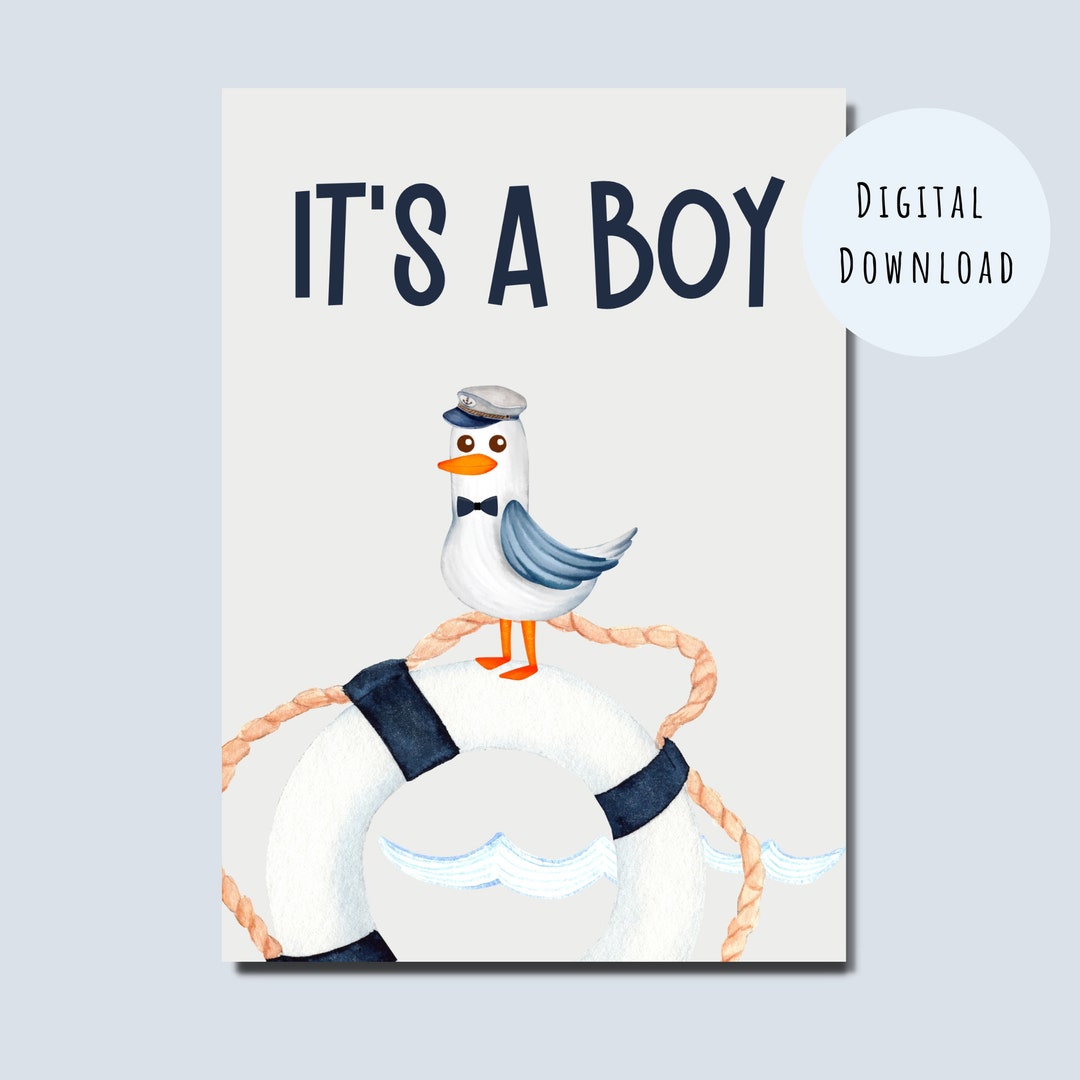 Printable Baby Boy Card - It's A Boy Card - New Baby Card, It's a Boy ...