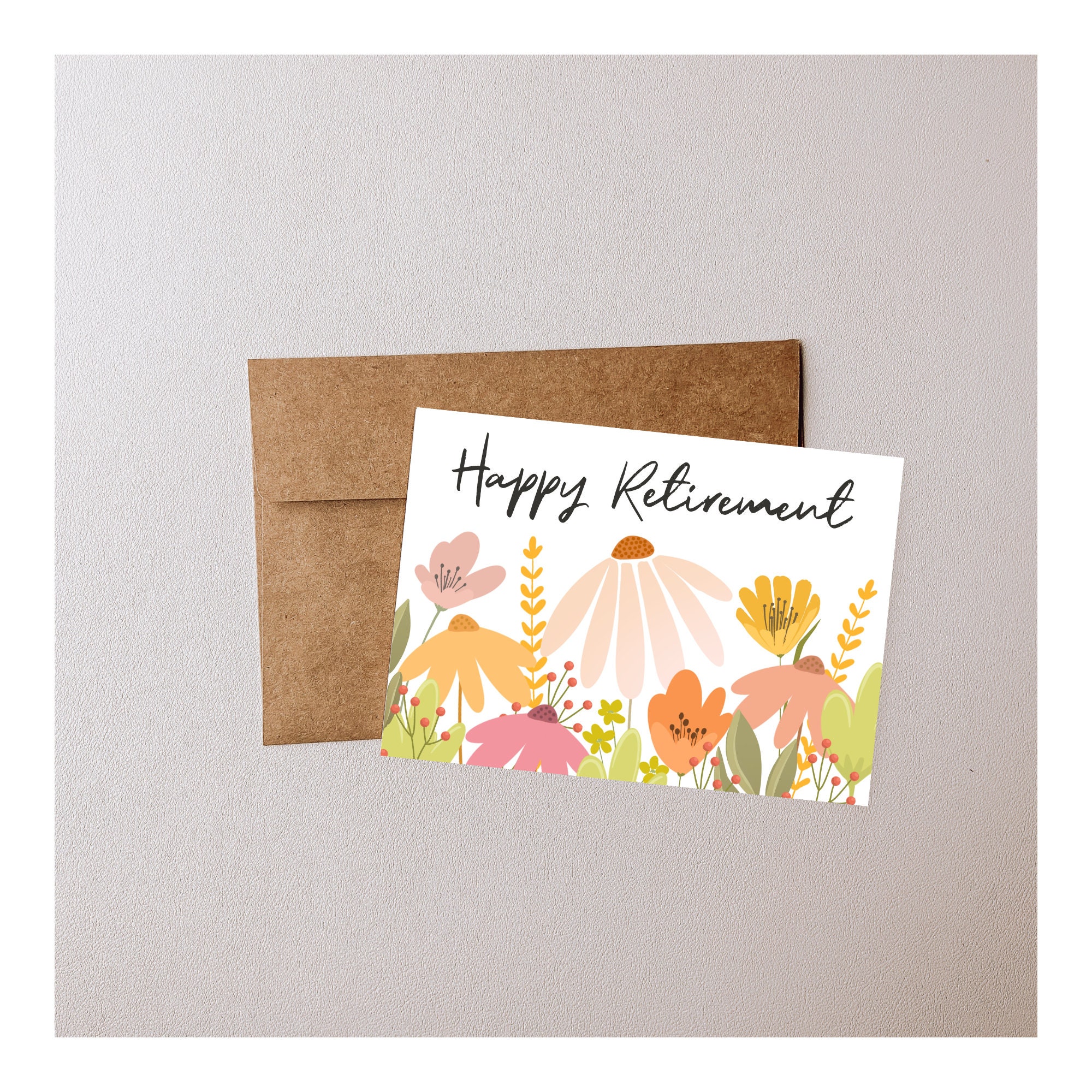 Floral Retirement Card: Printable Greeting Card (digital Download) - Etsy