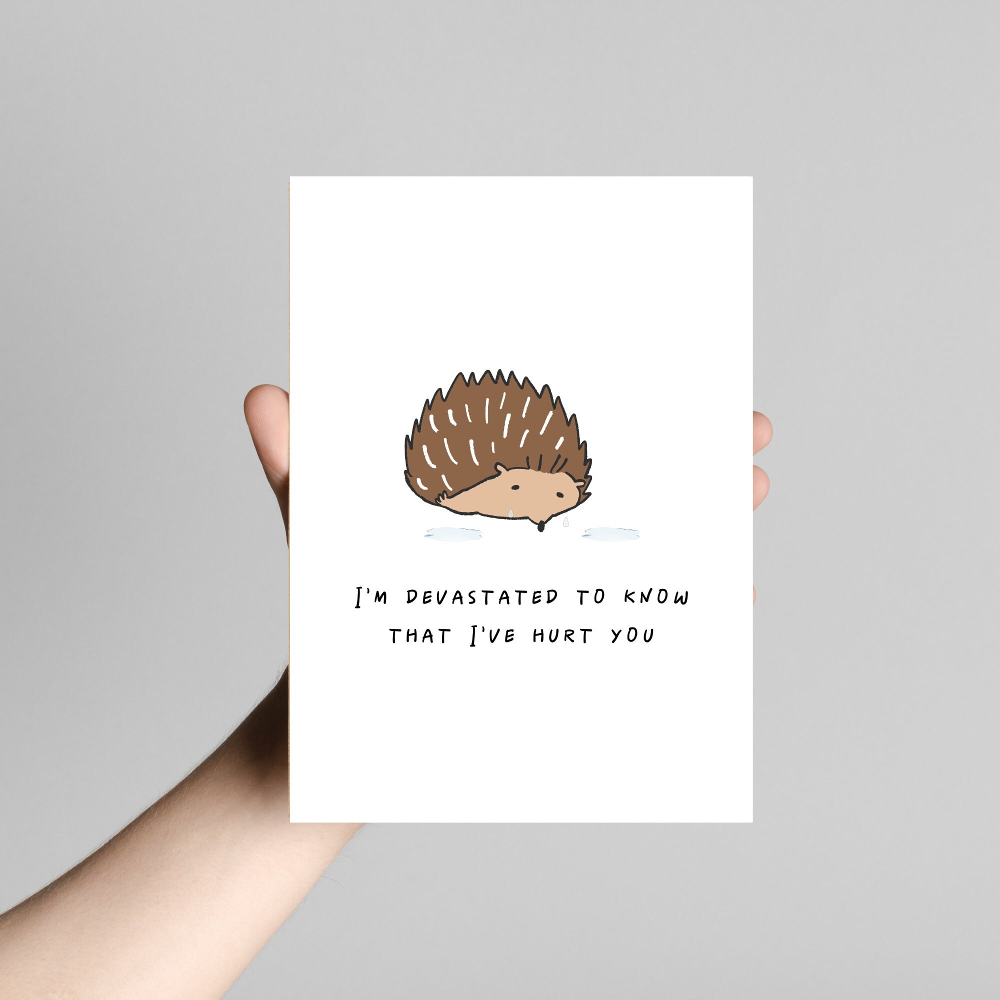 Sorry Card Cute Hedgehog - Printable Sincere Apology Card - Sorry Gift ...