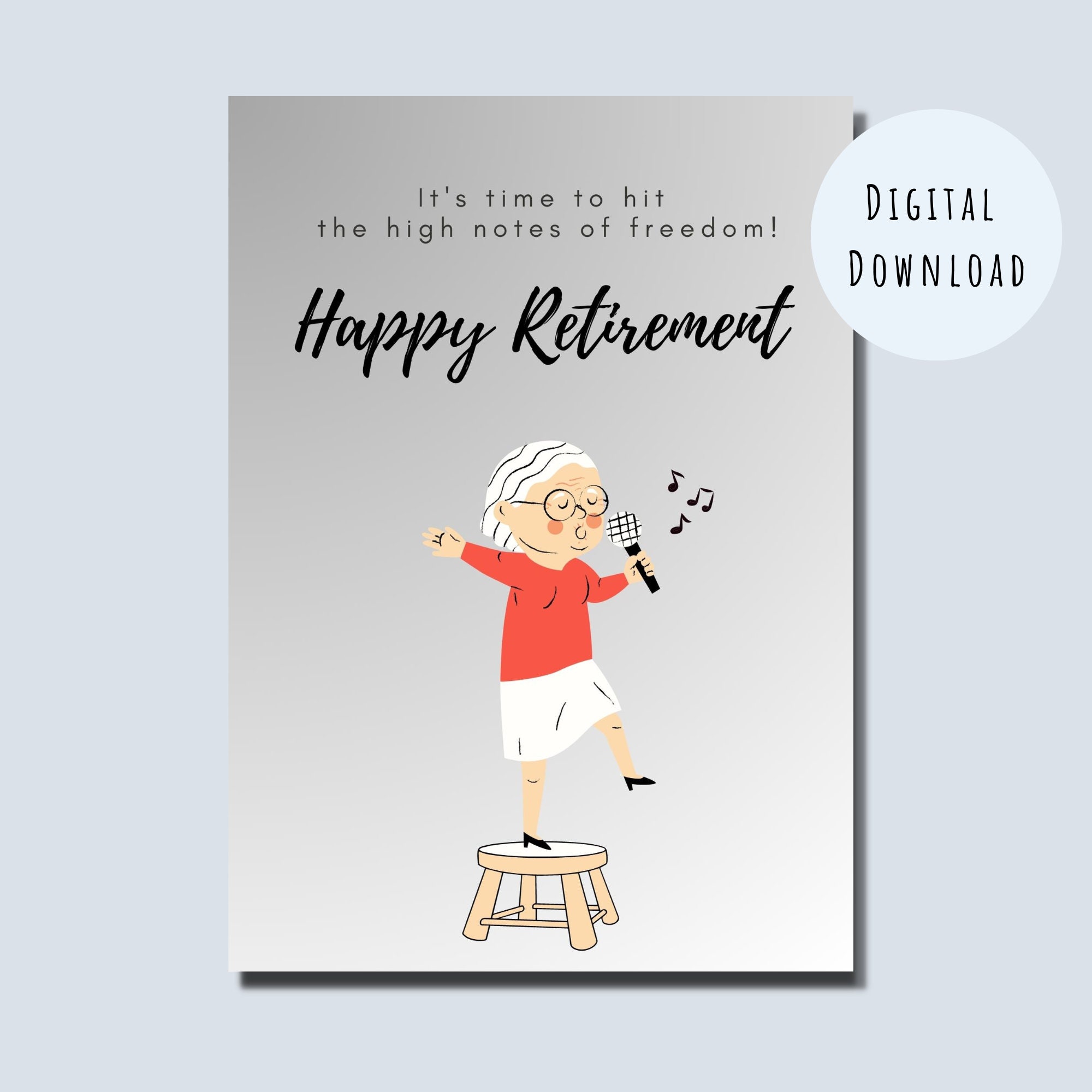 Funny Retirement Card for Women Time to Hit the High Notes of Freedom ...
