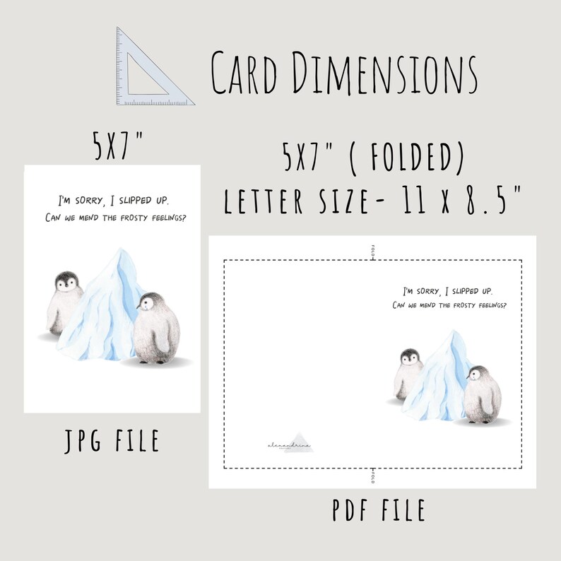 I'm Sorry Card Cute Penguins- Printable Sincere Apology Card - Funny ...