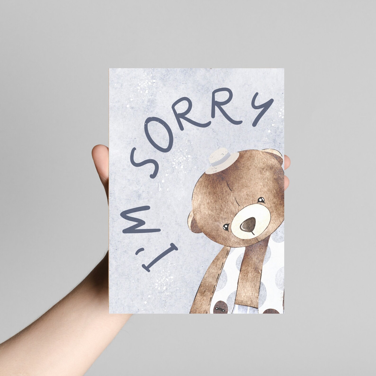 Printable Cute Teddy Bear Sorry Card - Digital Apology Card - I'm Sorry ...