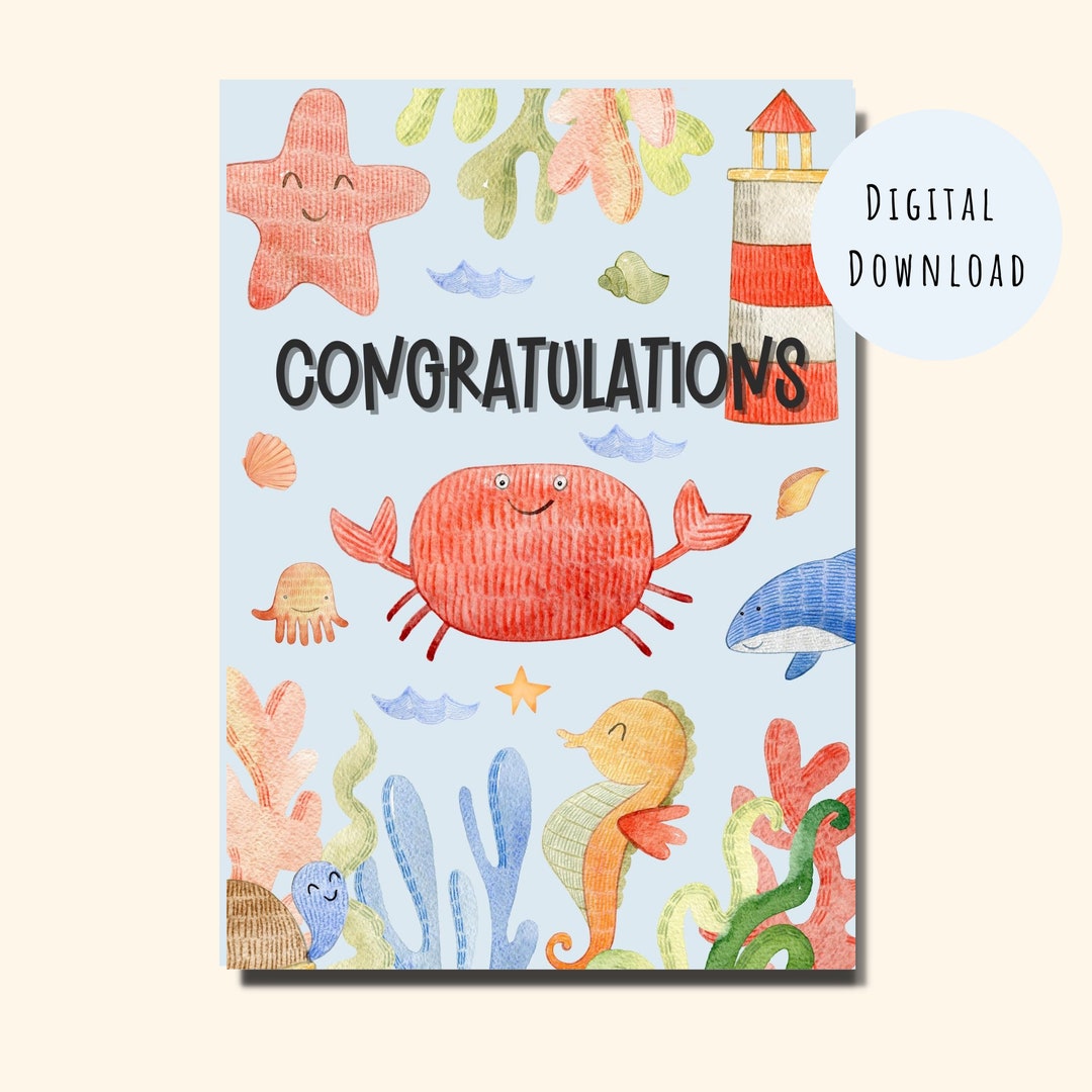 Printable Congratulations Card - New Baby Card - Baby Shower Card ...