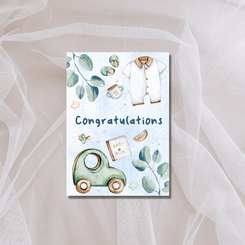 Congratulation Baby Card Printable - Baby Shower Greetings Card - New ...