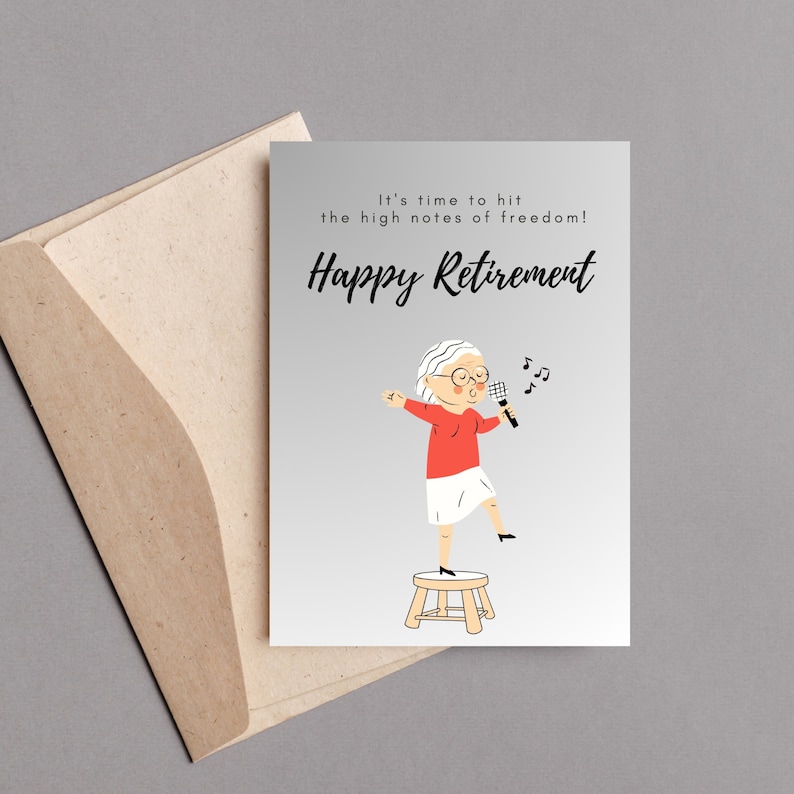 Funny Retirement Card for Women - Time to Hit the High Notes of Freedom ...