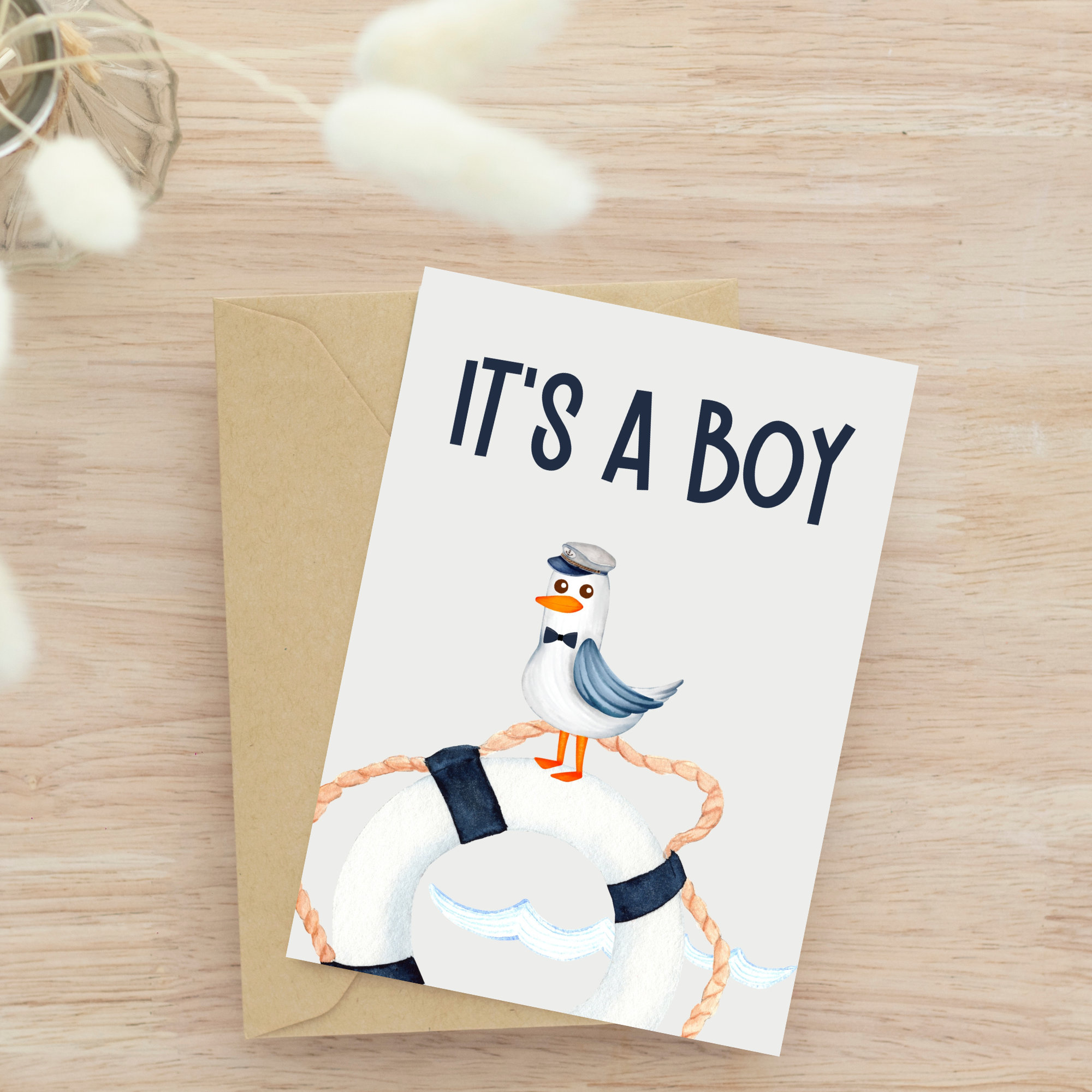 Printable Baby Boy Card It's A Boy Card New Baby Card, It's a Boy ...