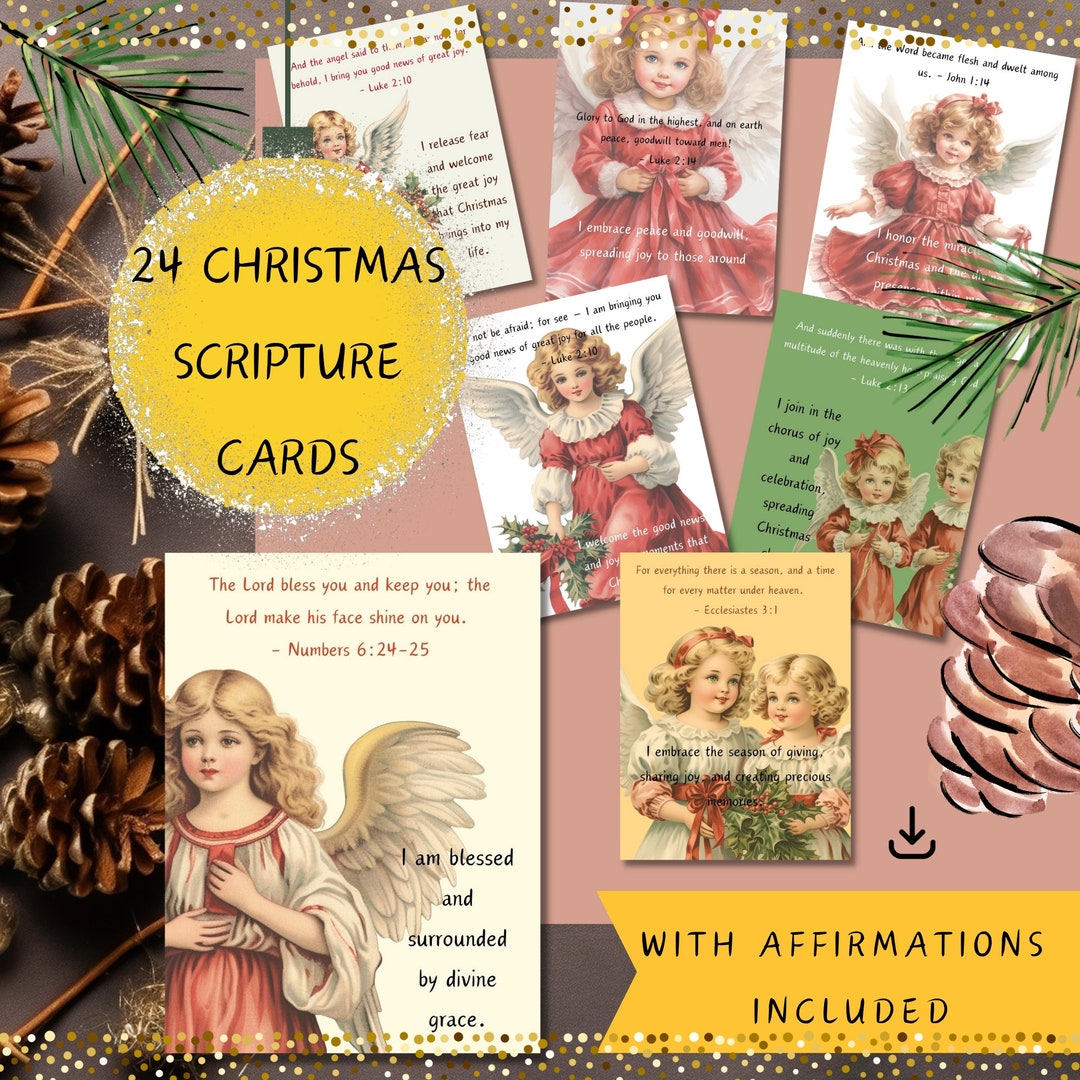 Christmas Scripture Cards Printable Bible Verses Cards Affirmation ...