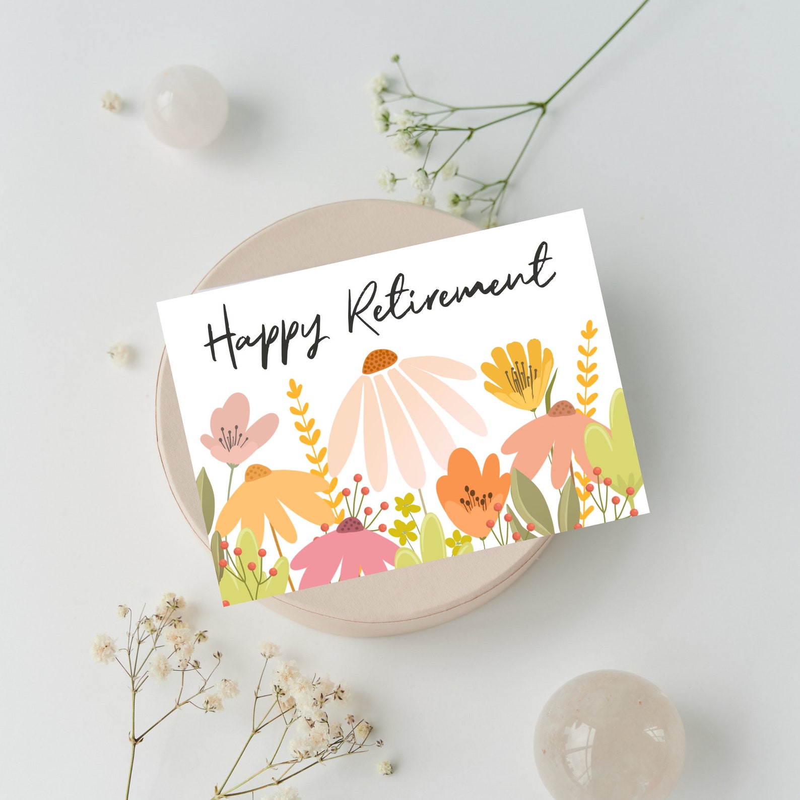 Floral Retirement Card: Printable Greeting Card (digital Download) - Etsy