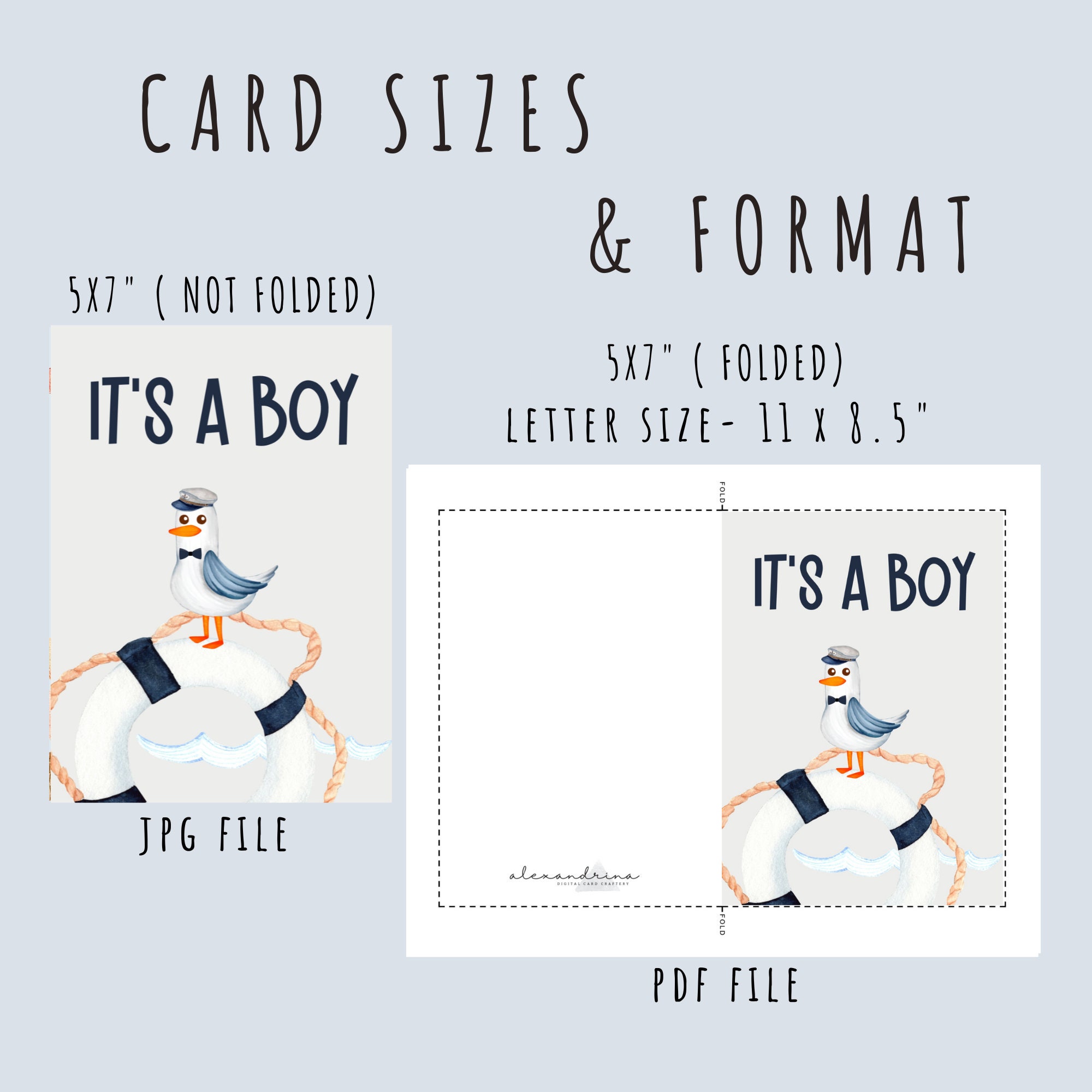Printable Baby Boy Card It's A Boy Card New Baby Card, It's a Boy ...