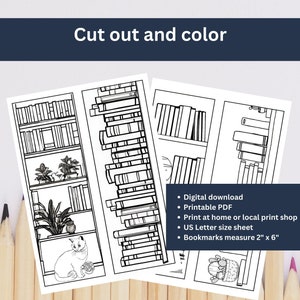 Color Your Own Bookmarks, Printable Bookmarks, Digital Download ...