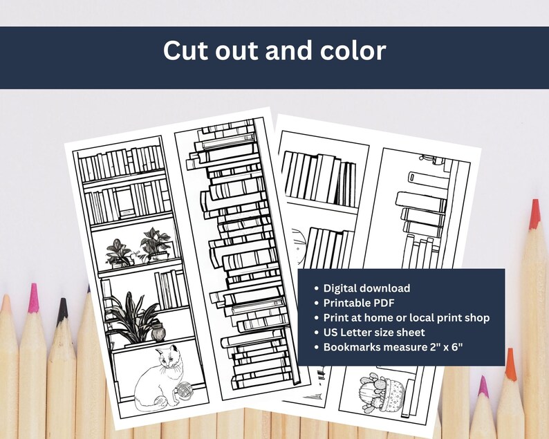 Color Your Own Bookmarks, Printable Bookmarks, Digital Download ...