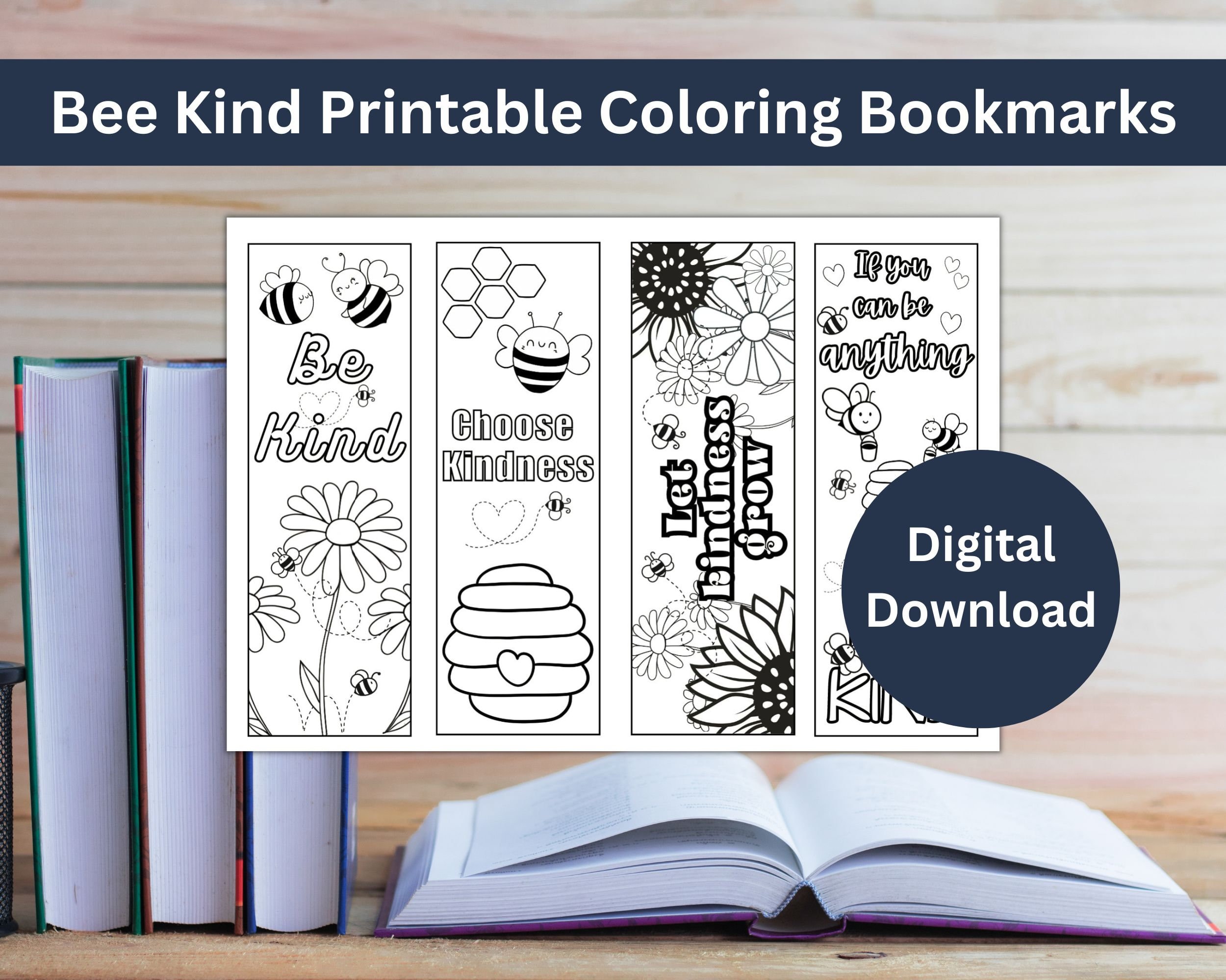 Bee Kind, Kindness, Kindness Coloring Sheet, Coloring Bookmarks ...