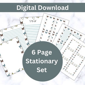 Printable Stationary, Printable Writing Paper, Butterfly Letter Paper ...