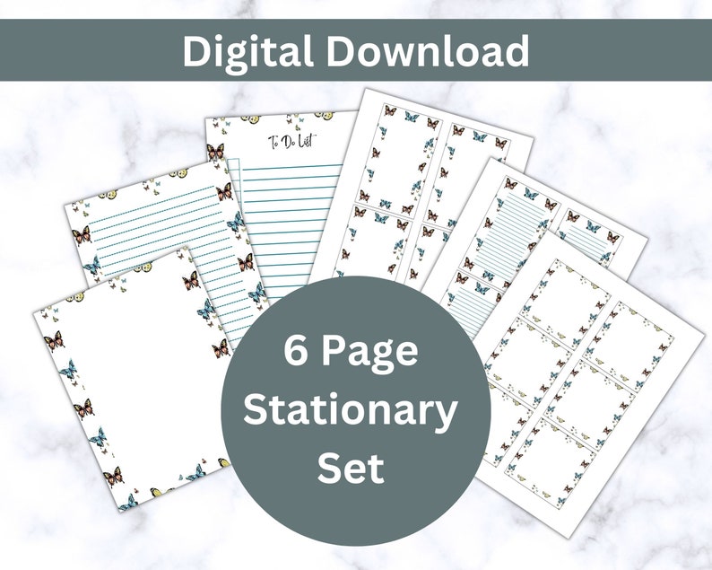 Printable Stationary, Printable Writing Paper, Butterfly Letter Paper ...