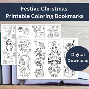 Printable Color Your Own Bookmarks, Christmas Bookmarks, Instant ...