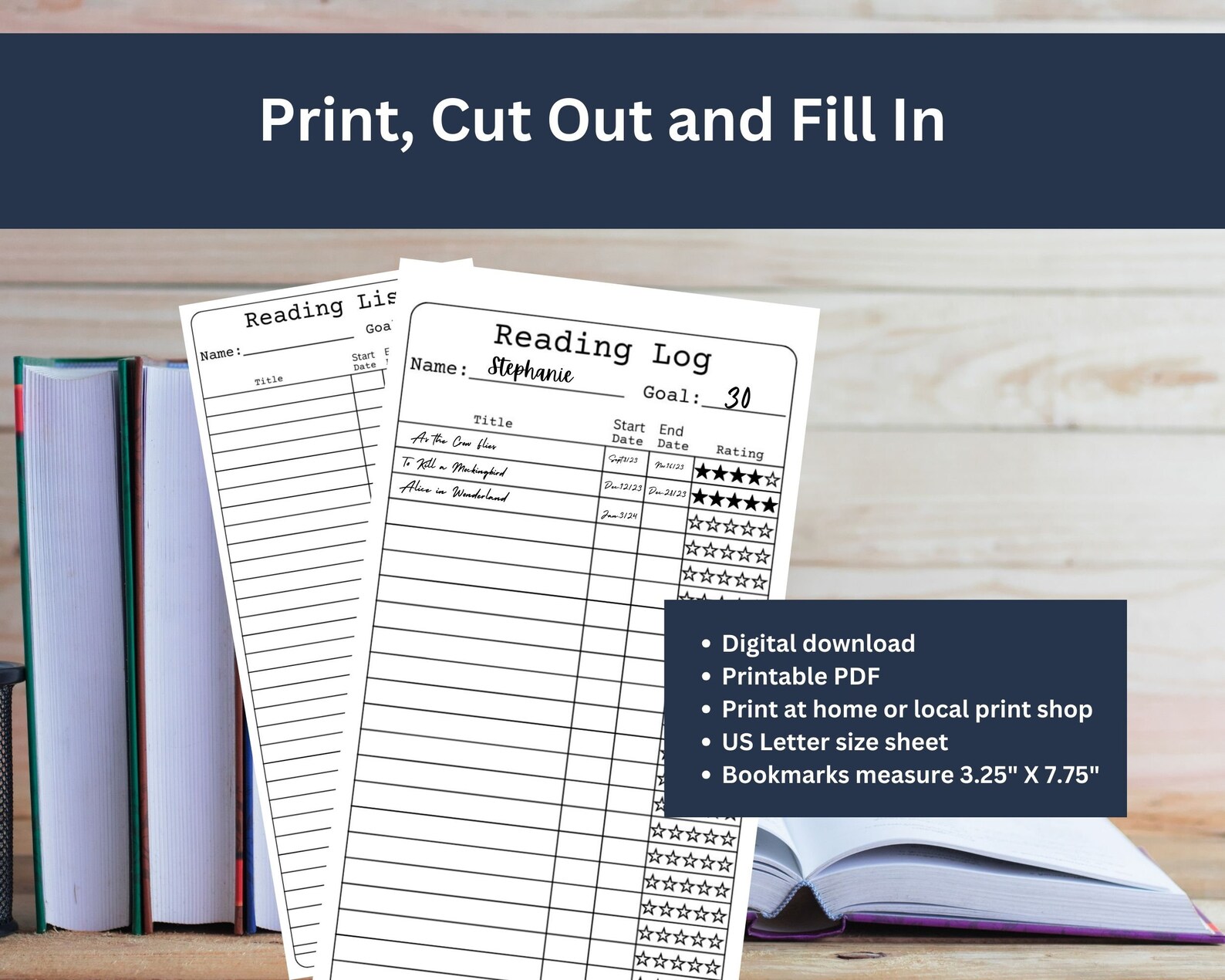 Library Card Bookmarks, Printable Bookmarks, Digital Download, Reading ...