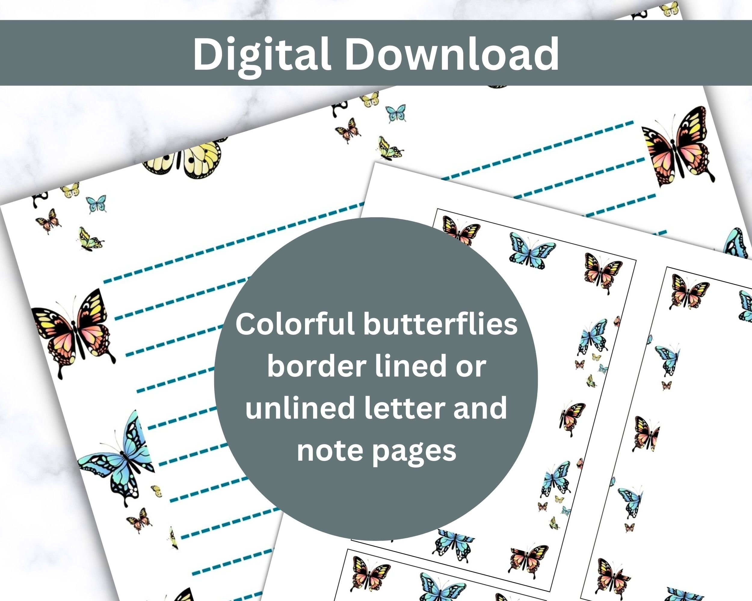 Printable Stationary, Printable Writing Paper, Butterfly Letter Paper ...