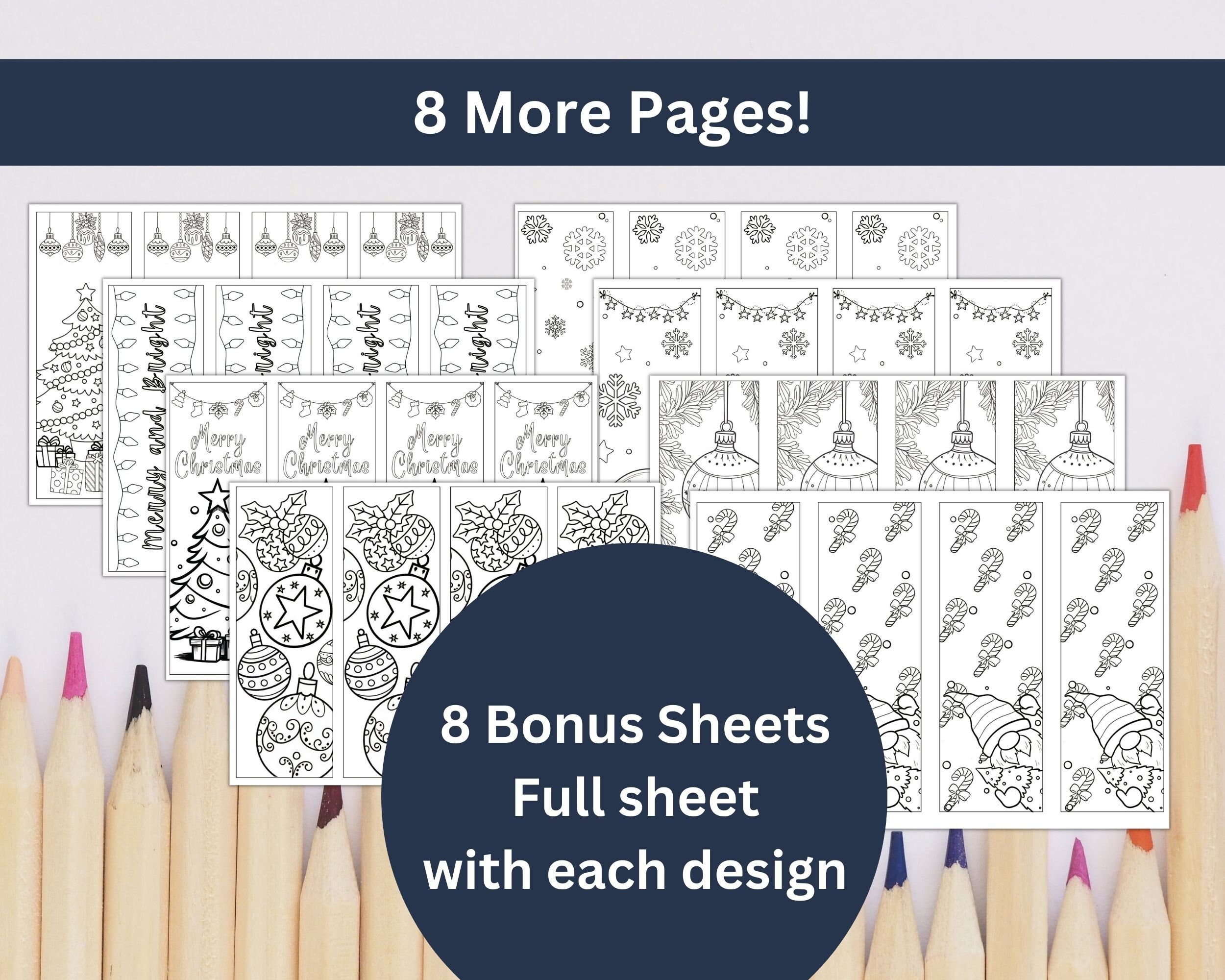 Printable Color Your Own Bookmarks, Christmas Bookmarks, Instant ...