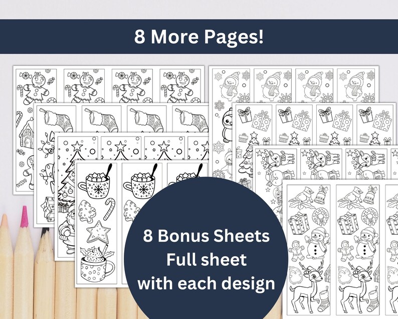 Printable Color Your Own Bookmarks, Christmas Bookmarks, Instant ...