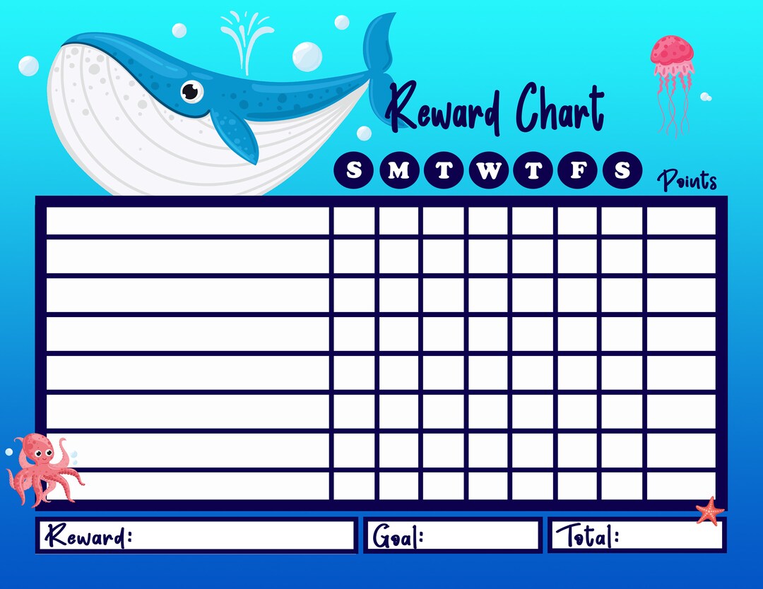 Sea Creatures, Reward Chart, Chore Chart, Rewards, Under the Sea ...