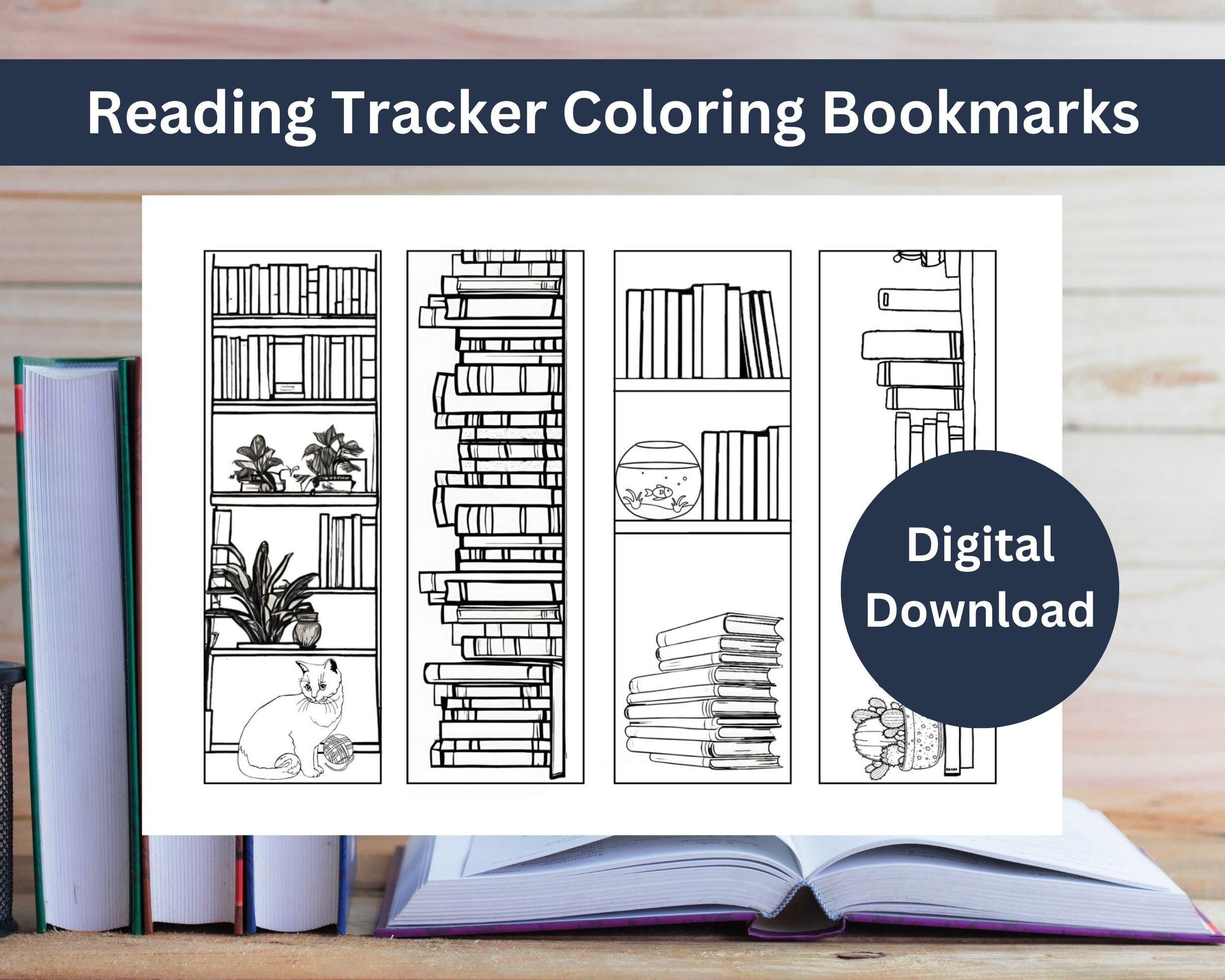 Color Your Own Bookmarks, Printable Bookmarks, Digital Download ...