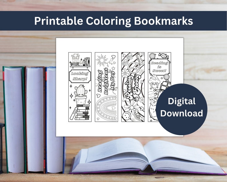 Printable Coloring Bookmarks, Fun Activity (digital Download) - Etsy
