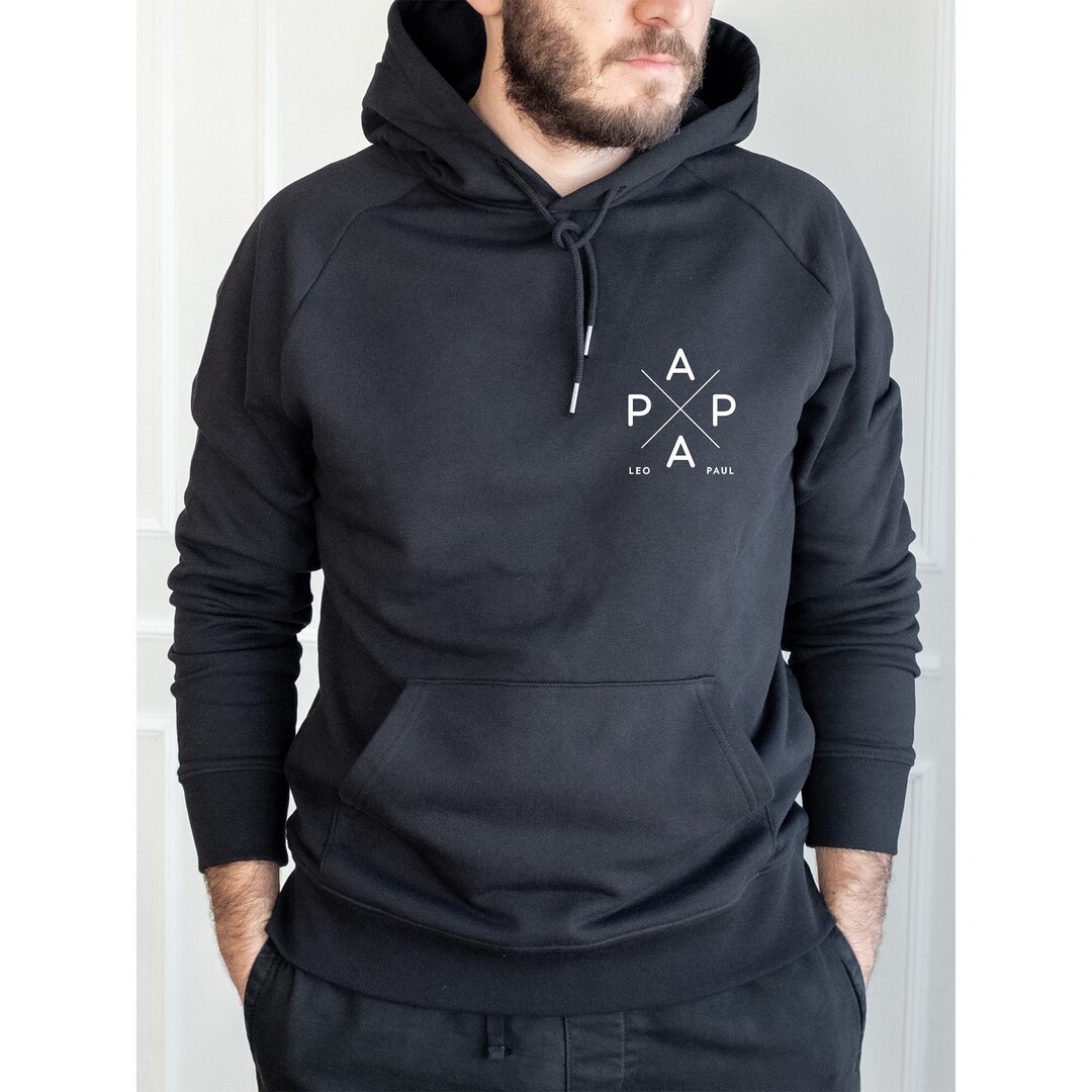 Personalised PAPA Sweatshirt With Kid Names, Dad Hoodie, Organic Dad ...