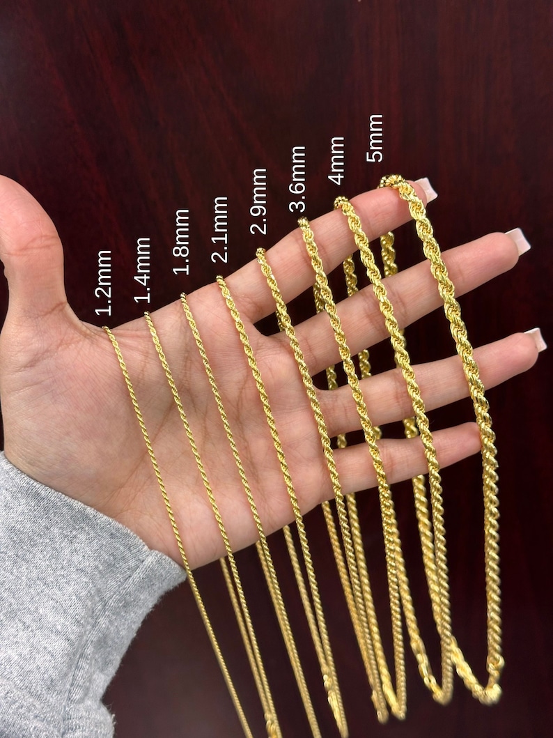 Rope Chain | 14K Gold Plated Over 925 Sterling Silver | Gold Plated ...