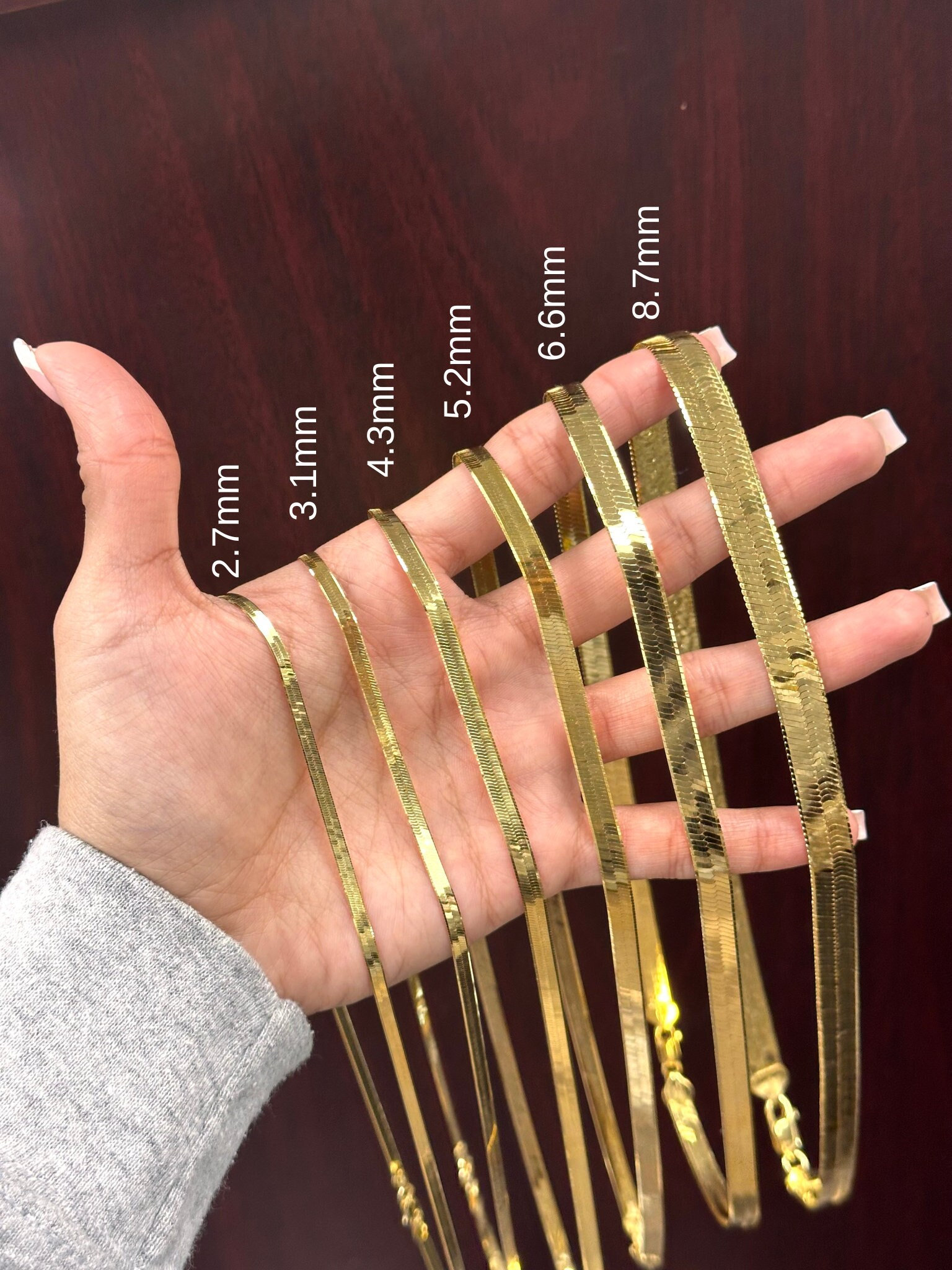 Herringbone Chain | 14K Gold Plated Over 925 Sterling Silver | Gold ...