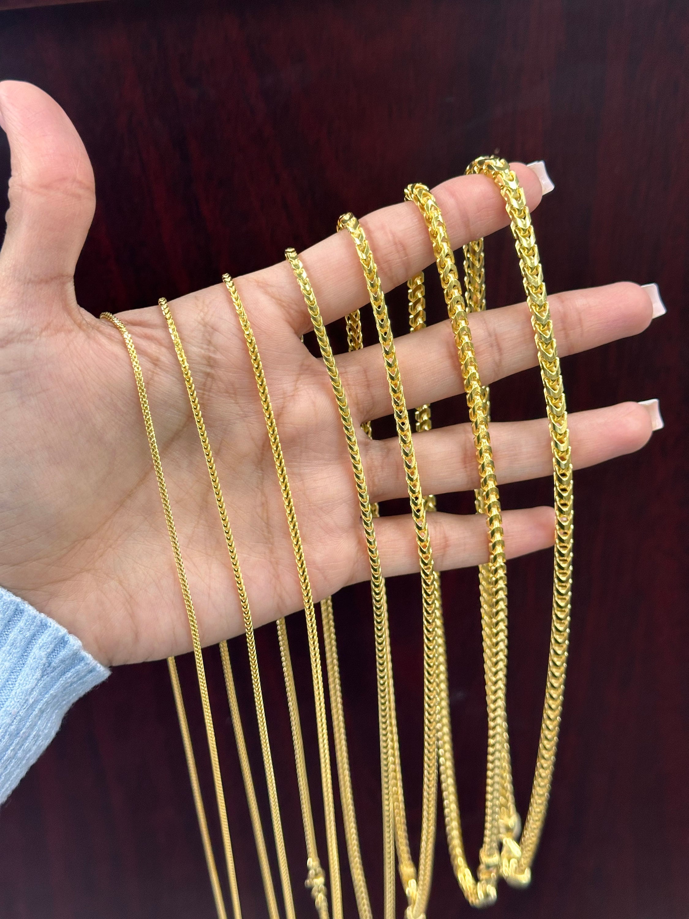 Solid Franco Chain | Gold Plated Over 925 Sterling Silver | ALL SIZES ...
