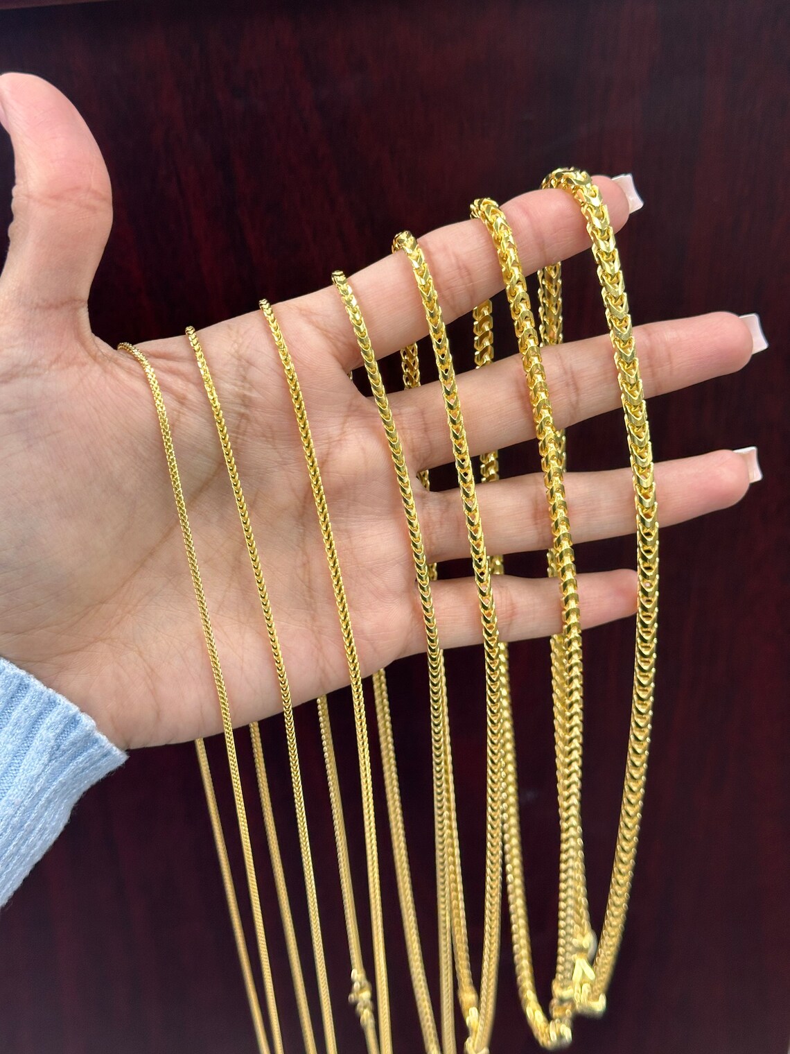 Solid Franco Chain | Gold Plated Over 925 Sterling Silver | ALL SIZES ...