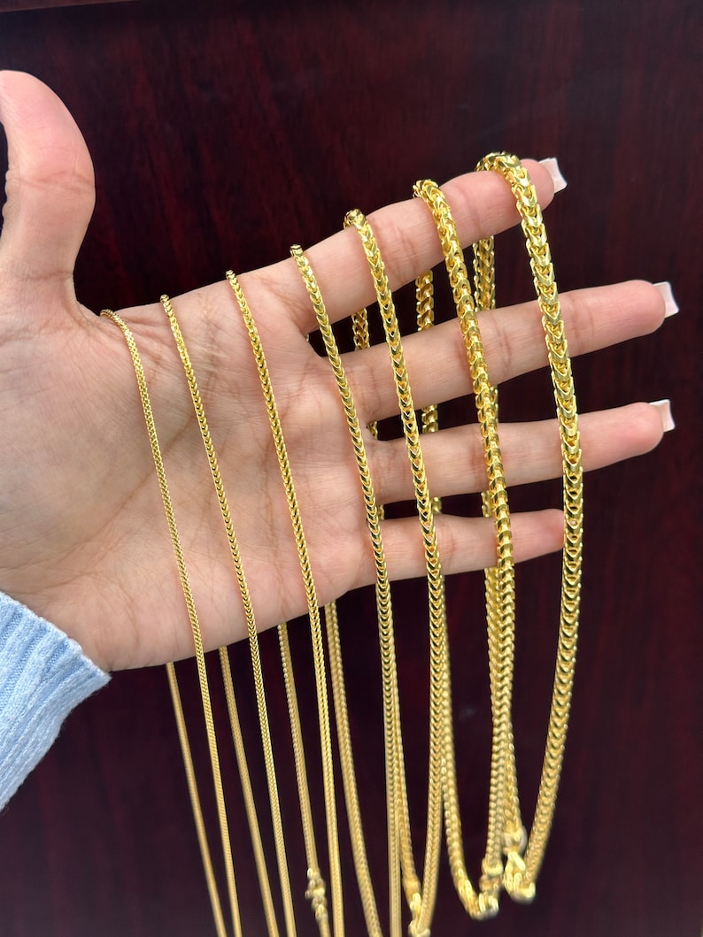 Solid Franco Chain | Gold Plated Over 925 Sterling Silver | ALL SIZES ...
