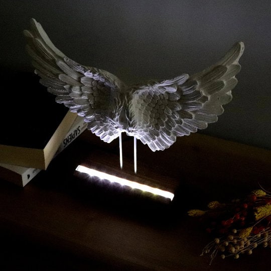 Customizable Wings Night Light, Tabletop Lamp, Handmade Angel Wings ...