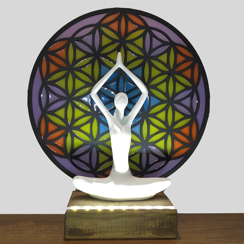 Yoga Poses Lamps Wooden Bases Lighting Handmade Epoxy Decor - Etsy