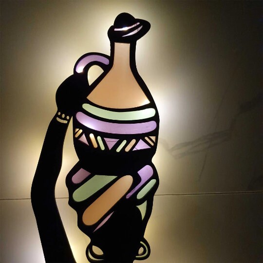 Walking Women LED Lamb, Bohemian Wall Decor, Door Hanging Lighting ...