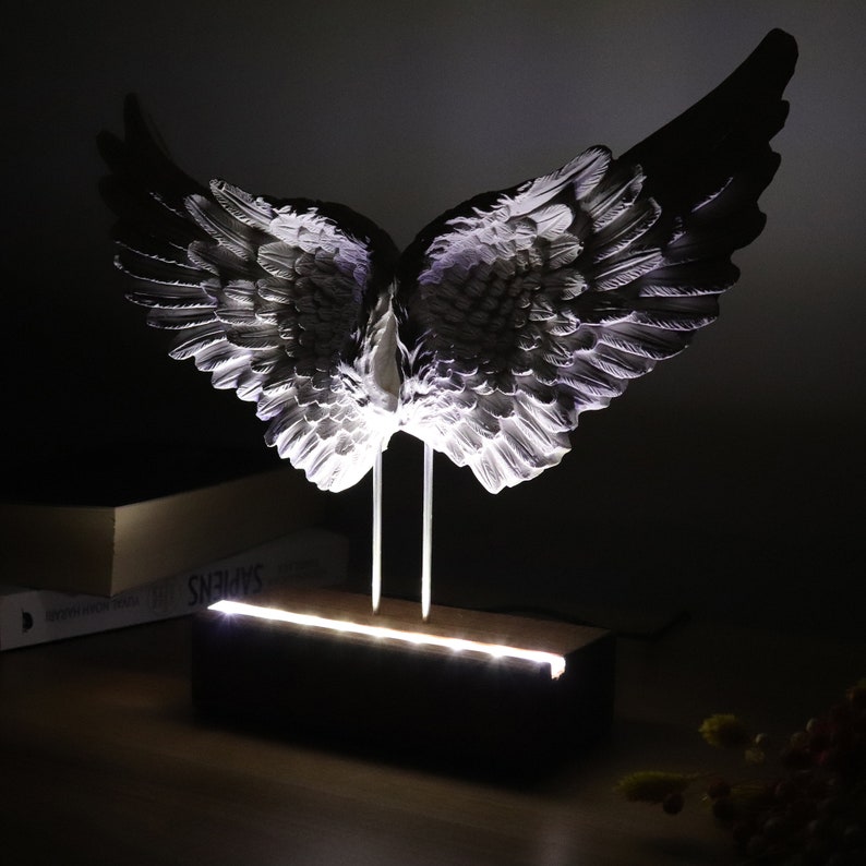 Customizable Wings Night Light, Tabletop Lamp, Handmade Angel Wings ...