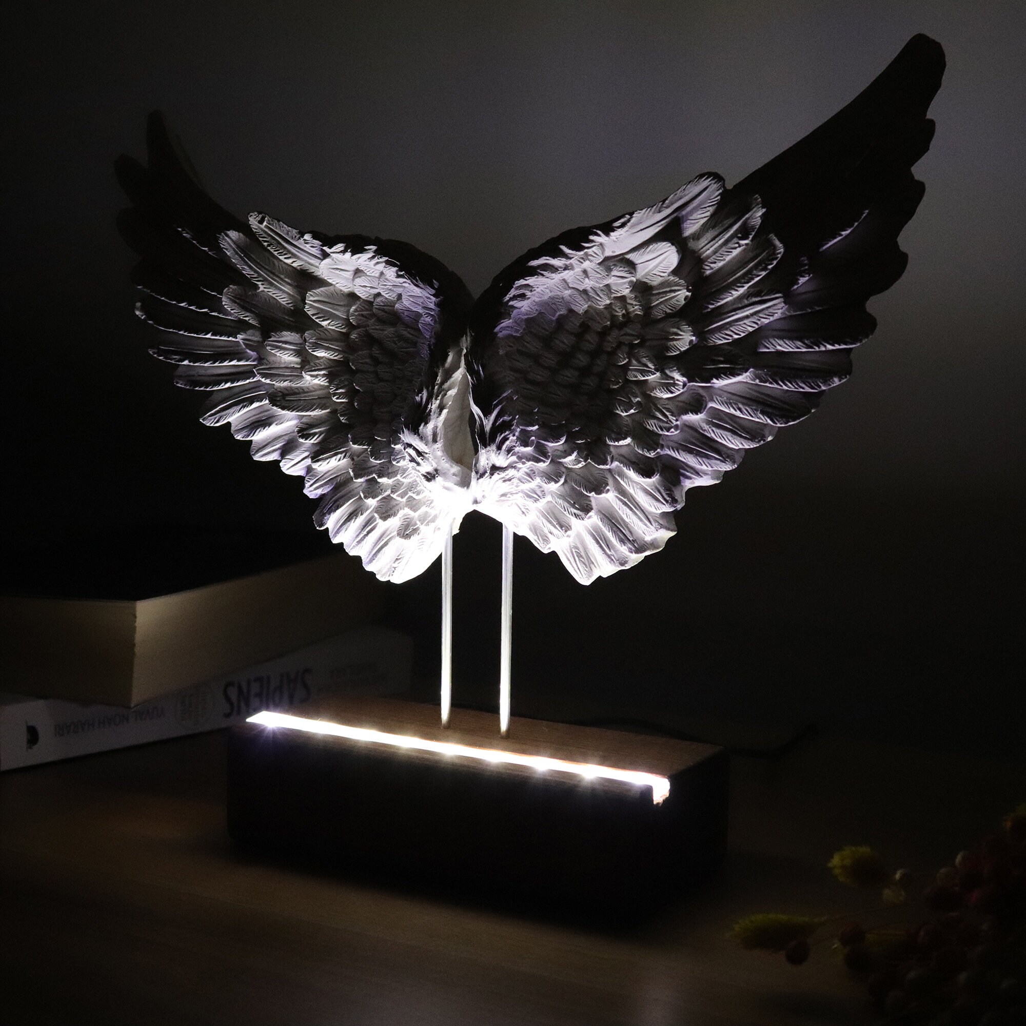Customizable Wings Night Light, Tabletop Lamp, Handmade Angel Wings ...