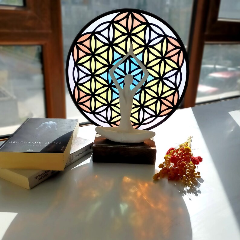 Yoga Poses Lamps Wooden Bases Lighting Handmade Epoxy Decor - Etsy