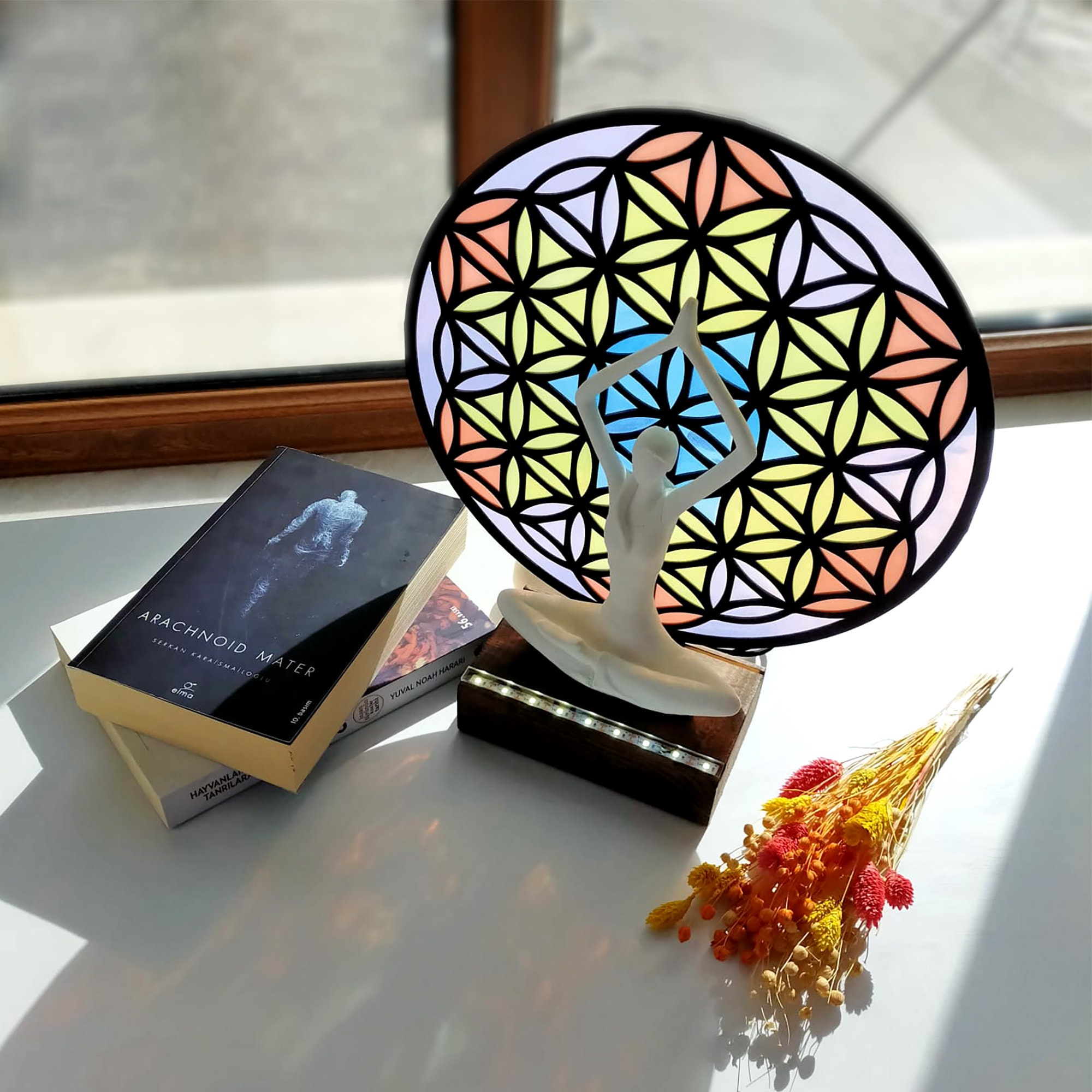 Yoga Poses Lamps, Wooden Bases Lighting, Handmade Epoxy Decor, Name ...