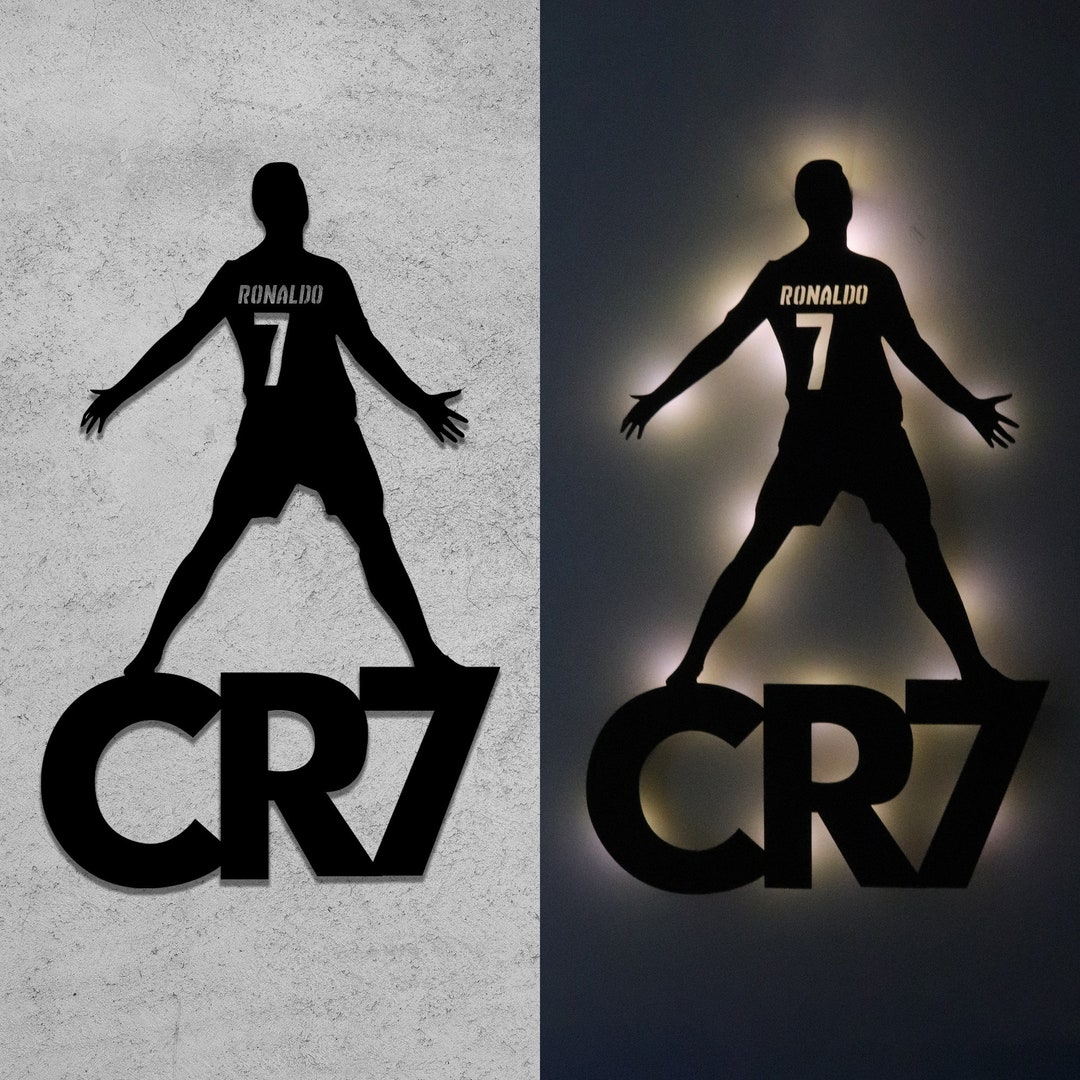 Illuminated Ronaldo CR7 Themed Painting, Aesthetic Wall Decor, Wall ...