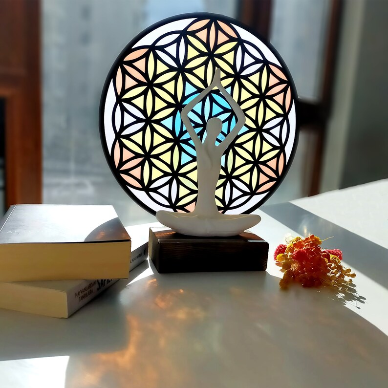 Yoga Poses Lamps Wooden Bases Lighting Handmade Epoxy Decor - Etsy