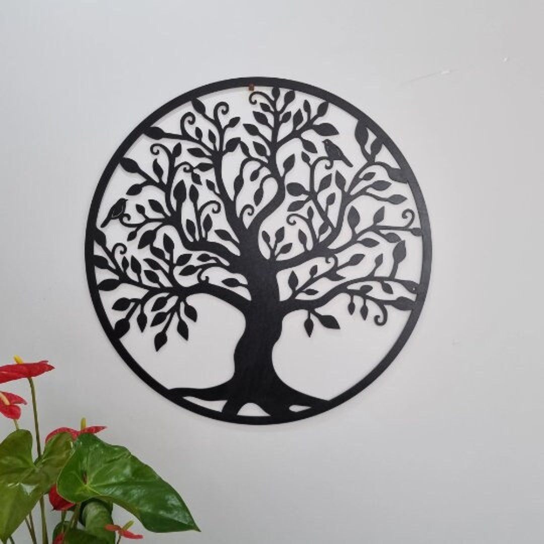 Nature Wooden Wall Decor, Tree of Life Home Decor, Black MDF Table ...