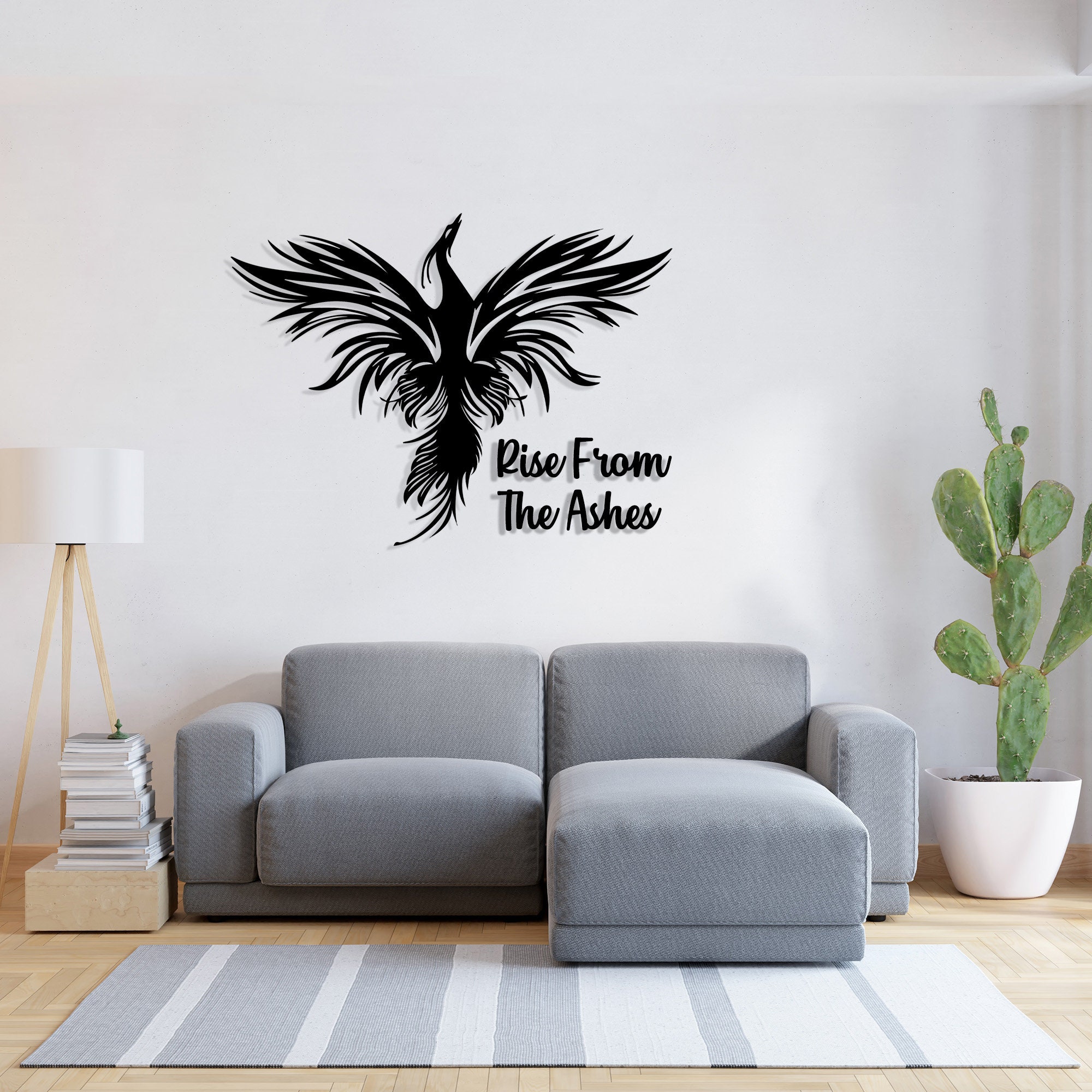 Illuminated Phoenix Themed Painting, Aesthetic Wall Decor, Living Room ...
