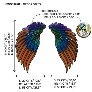 Epoxy Wings Wall Art With LED Lights, Decor, Wings Lighting Art, Custom ...