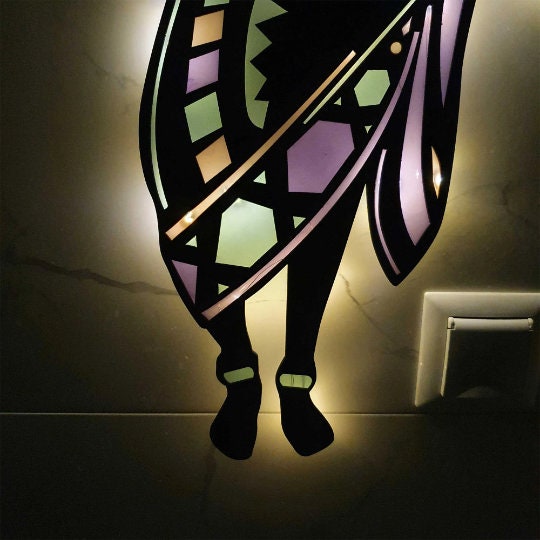 Walking Women LED Lamb, Bohemian Wall Decor, Door Hanging Lighting ...