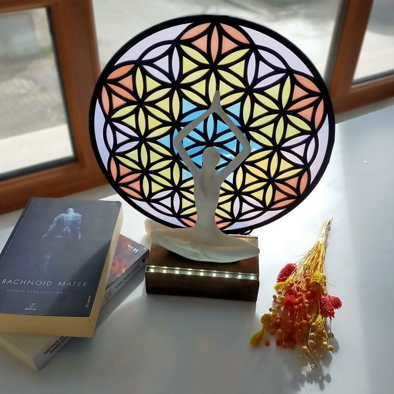 Yoga Poses Lamps Wooden Bases Lighting Handmade Epoxy Decor - Etsy