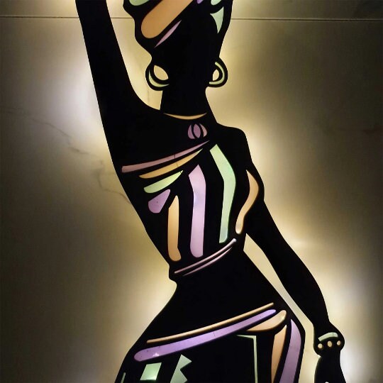 Walking Women LED Lamb, Bohemian Wall Decor, Door Hanging Lighting ...