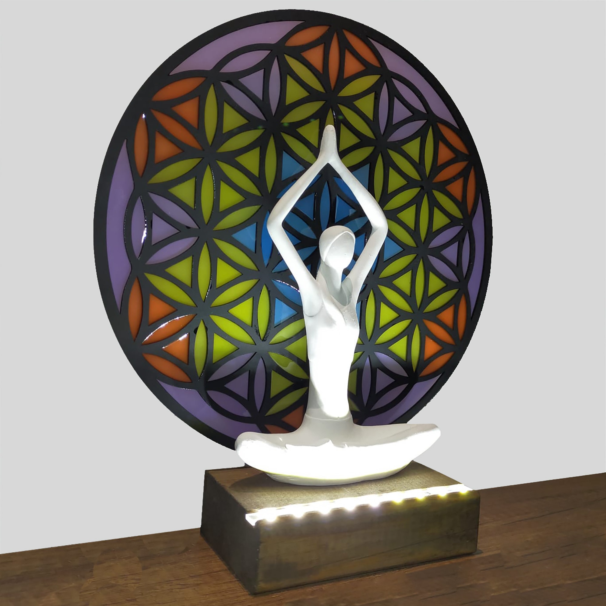Yoga Poses Lamps, Wooden Bases Lighting, Handmade Epoxy Decor, Name ...