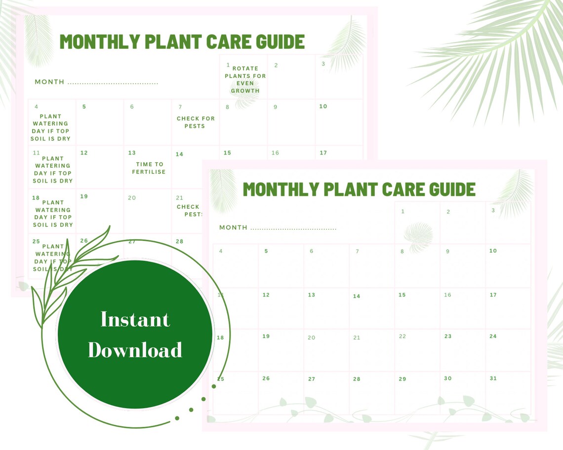 Houseplant Templates Digital Download Plant Care Planner for Beginner ...