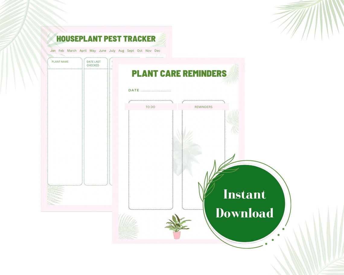 Houseplant Templates Digital Download Plant Care Planner for Beginner ...